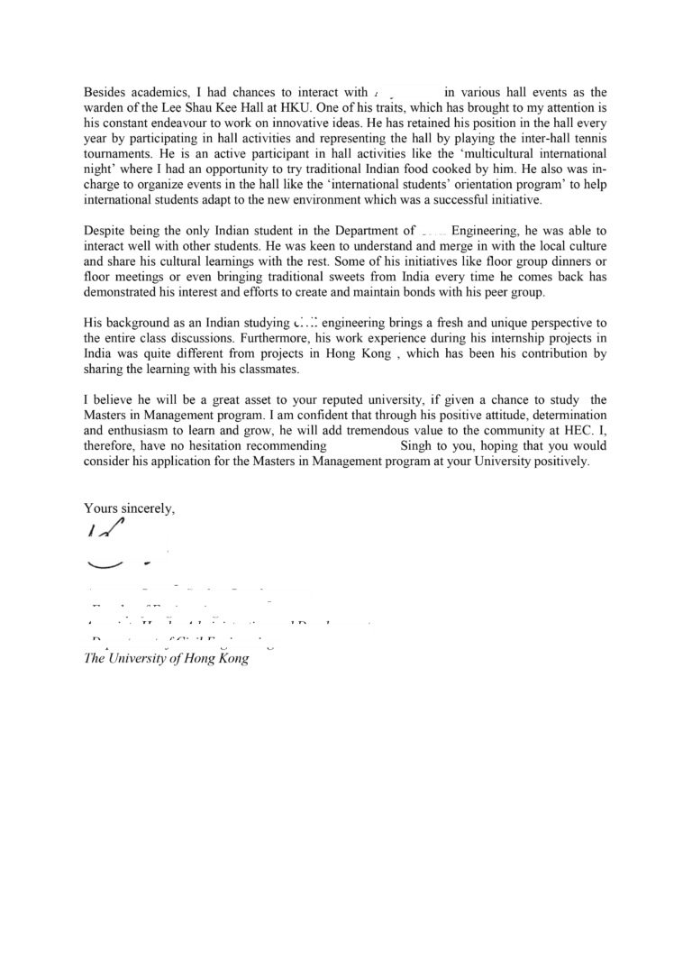 Nova SBE MiM - Sample Essays & Recommendation Letters