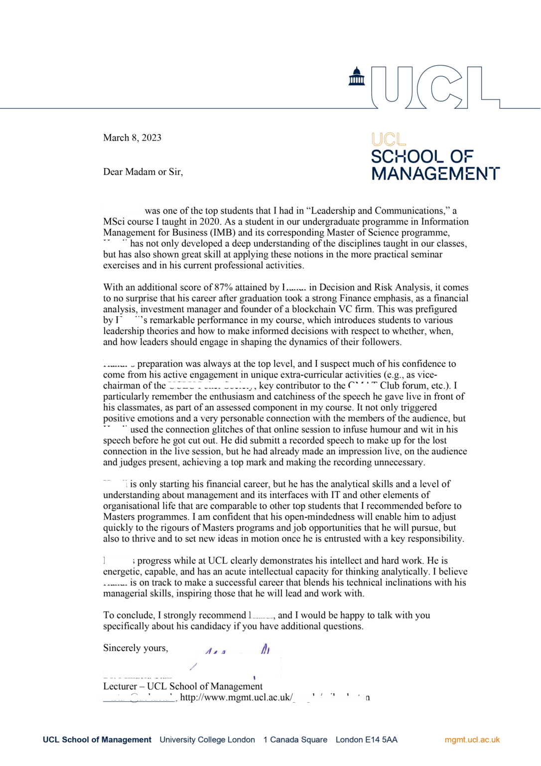 HEC Paris MIF - Winning Essays & Recommendation Letters